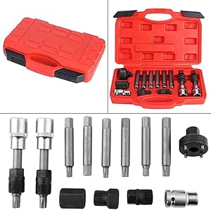 Alternator Freewheel Removal Set, 13Pcs Alternator Freewheel Pulley Removal Socket Bit Set ...