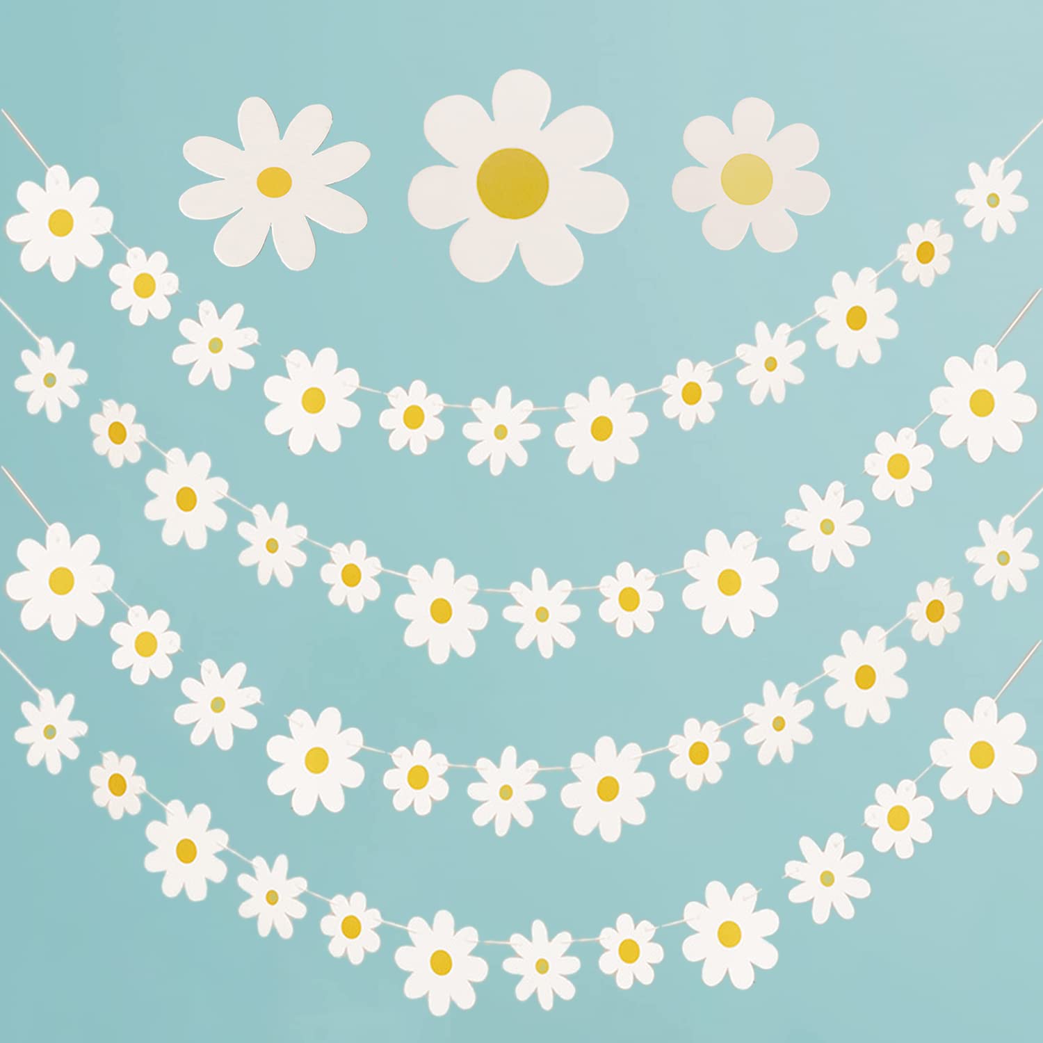 Amazon.com: Daisy Bohemian Party Banner, Daisy Garland Kit Hanging ...