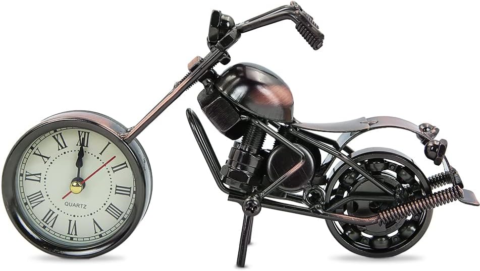 Smotly Vinyl Wall Clock, Motorcycle Shape black wall clock with LED ...