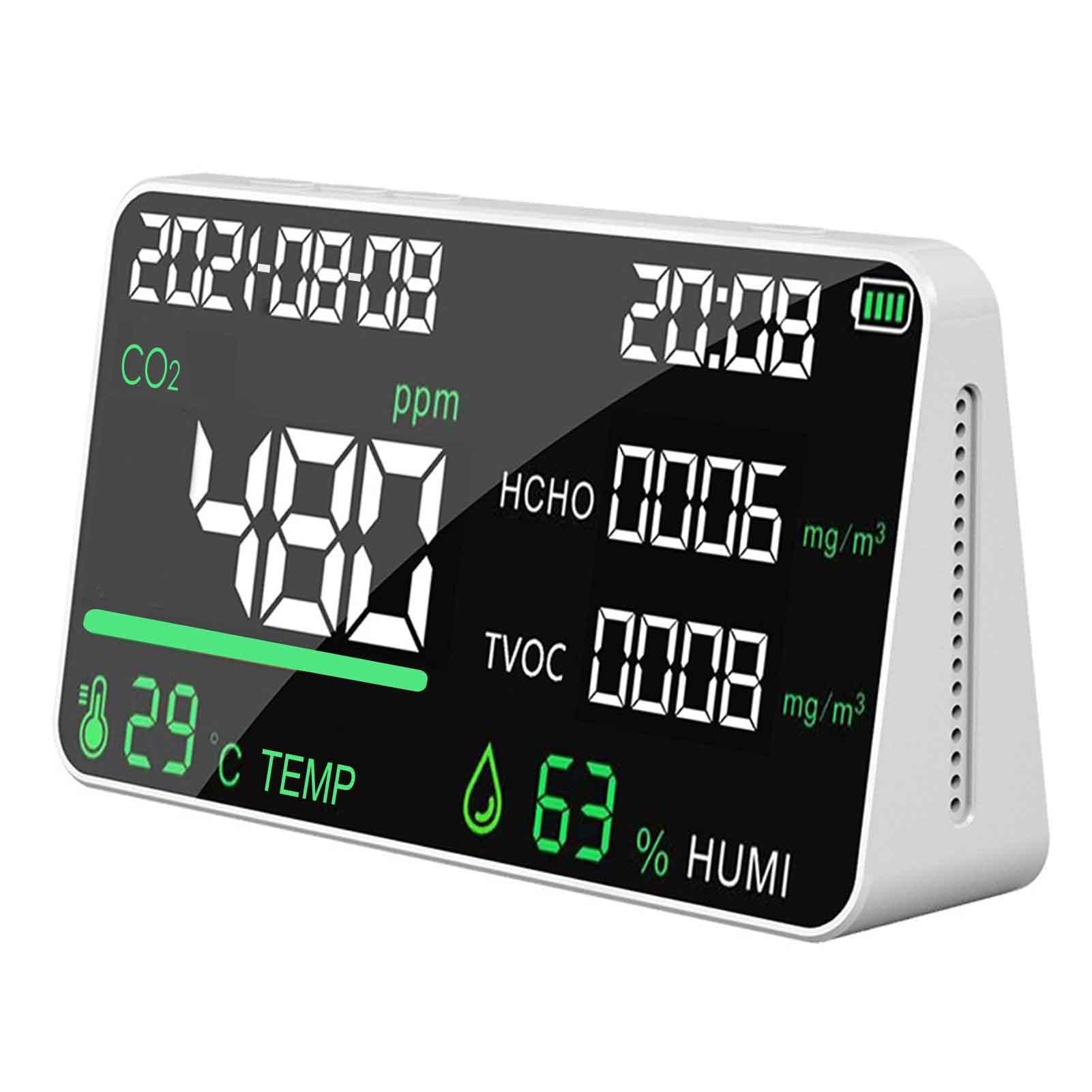 Buy Tencount Air Quality Monitor, 6-in-1 Air Temperature Humidity ...
