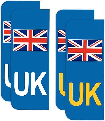 Onarway UK Car Stickers, Pack of 4 Self-Adhesive UK Car Number Plate ...