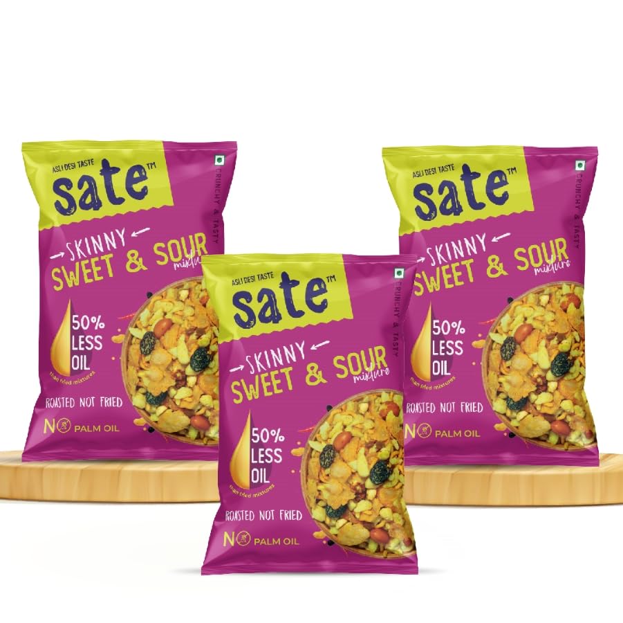 SATE Skinny Tasty Roasted Sweet & Sour Mixture with 50% Less Oil. No Palm Oil. No Artificial ...