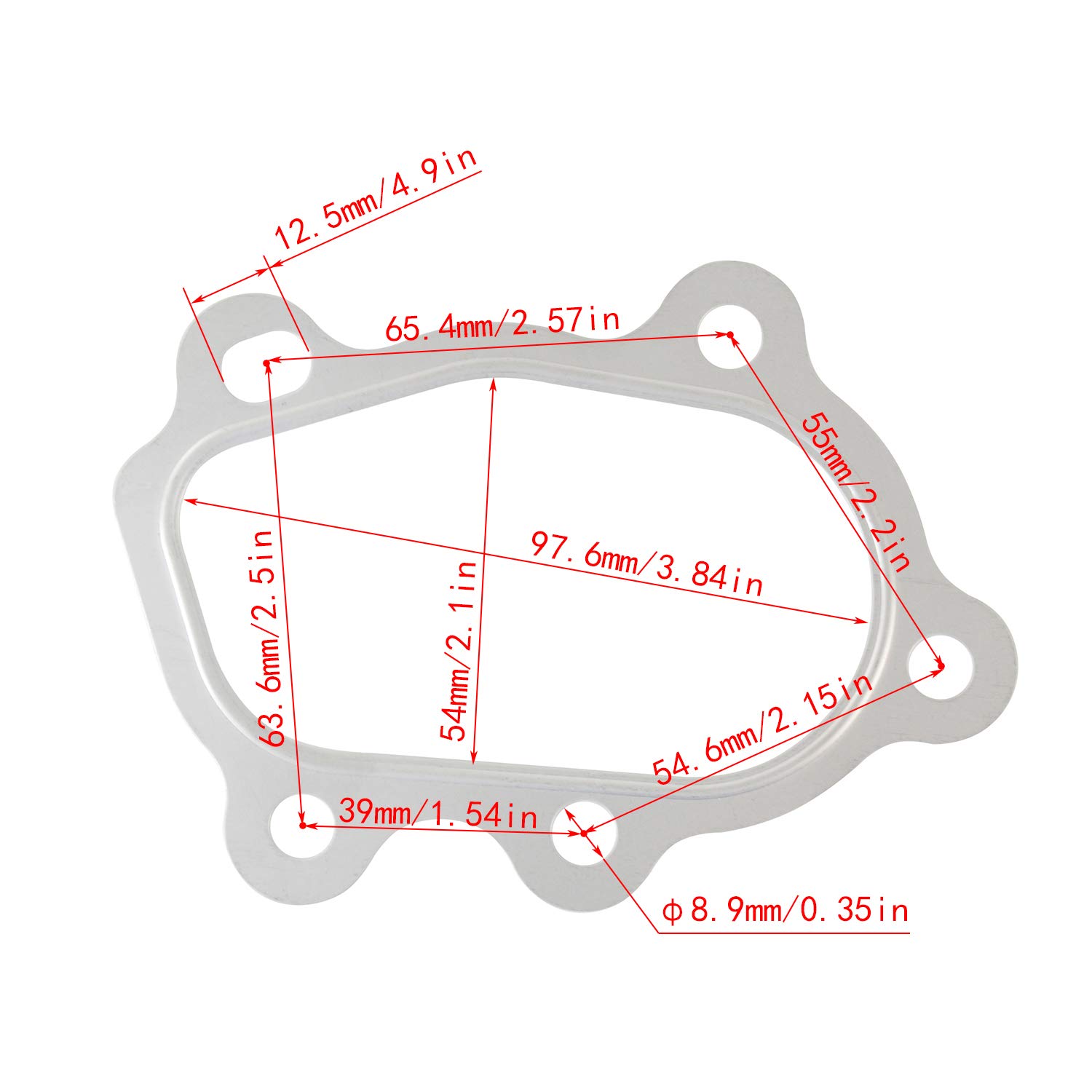 Snapklik.com : 10 Pcs Turbocharger Gasket Fitting For T2 T25 T28 GT25 ...