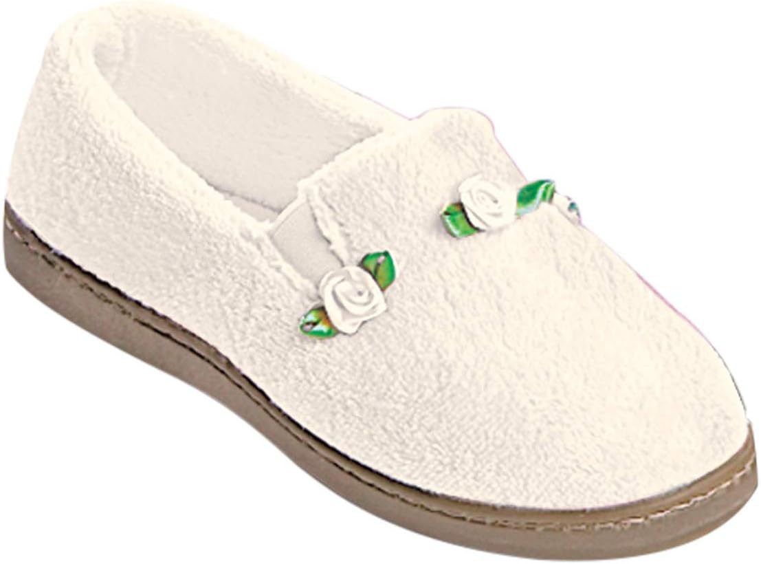 Amazon.com | Terry Slipper by Cozee Corner, Color Cream, Size 6 (Wide ...