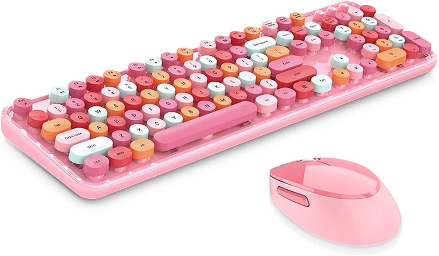 Perixx PERIDUO-802PK Bluetooth Mini Keyboard and Mouse Combo - Retro ...