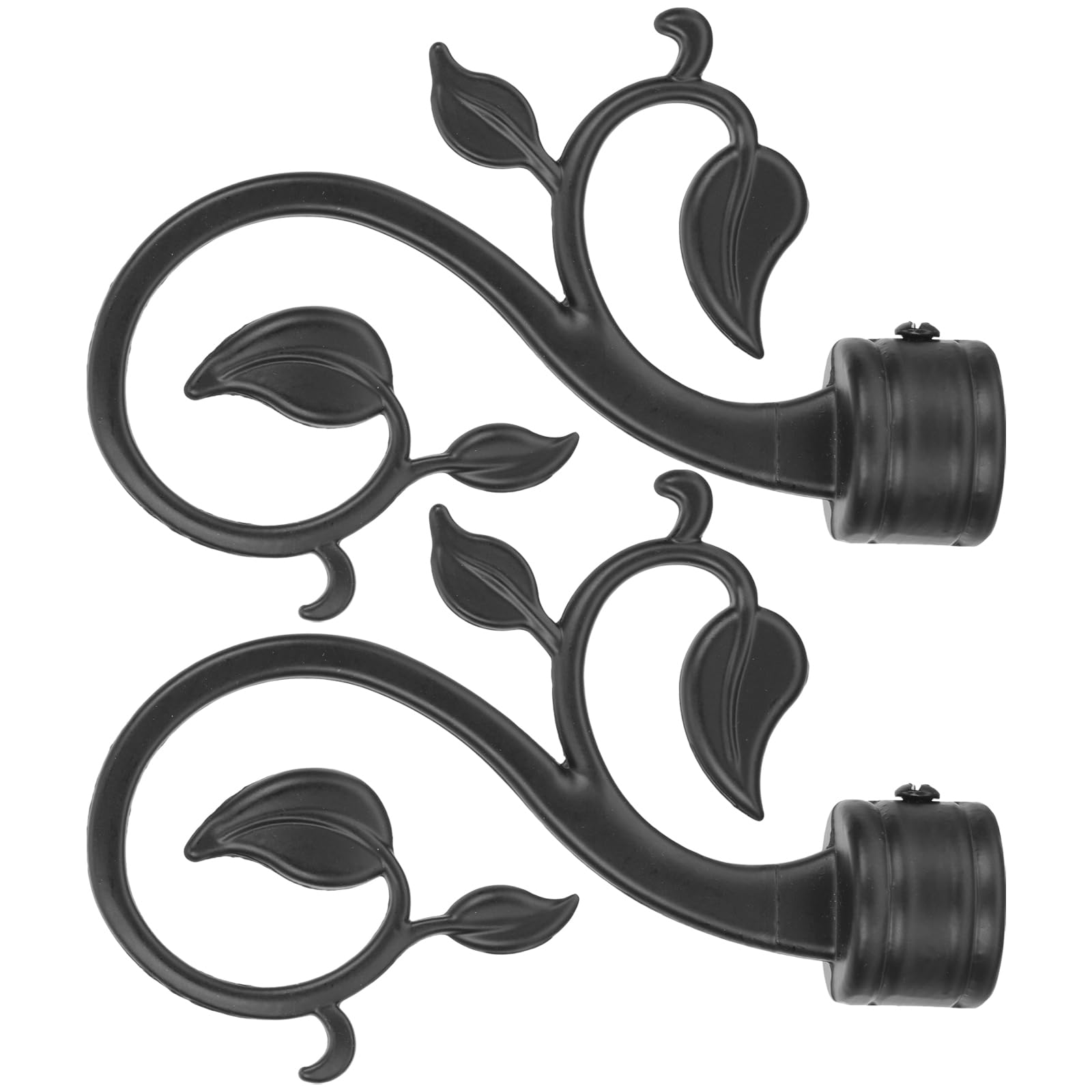Amazon.com: 2pcs Black Curtain Rod Ends Decorative Curtain Pole Finials ...