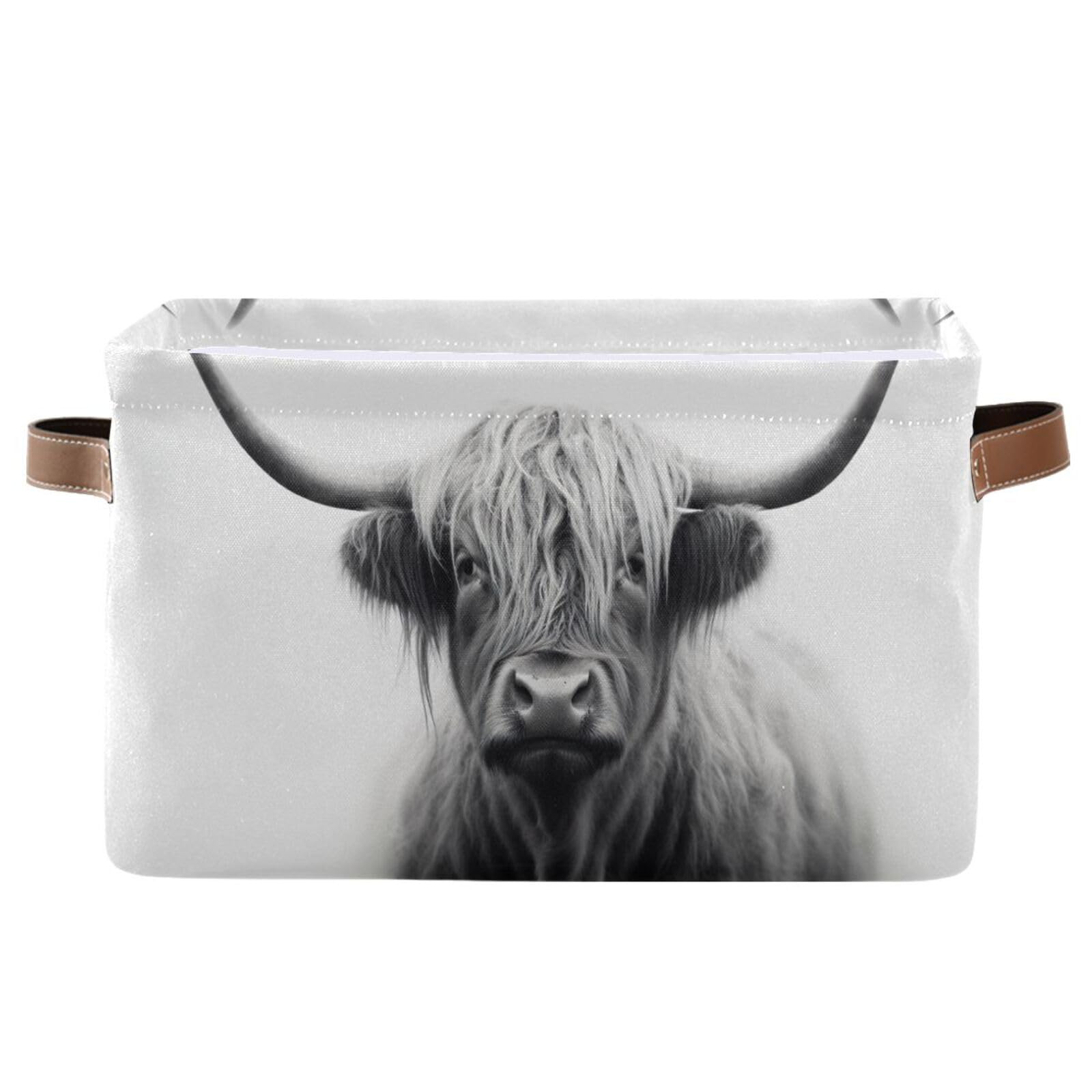 Amazon.com - xigua Scottish Highland Cow Print Storage Bin Collapsible ...