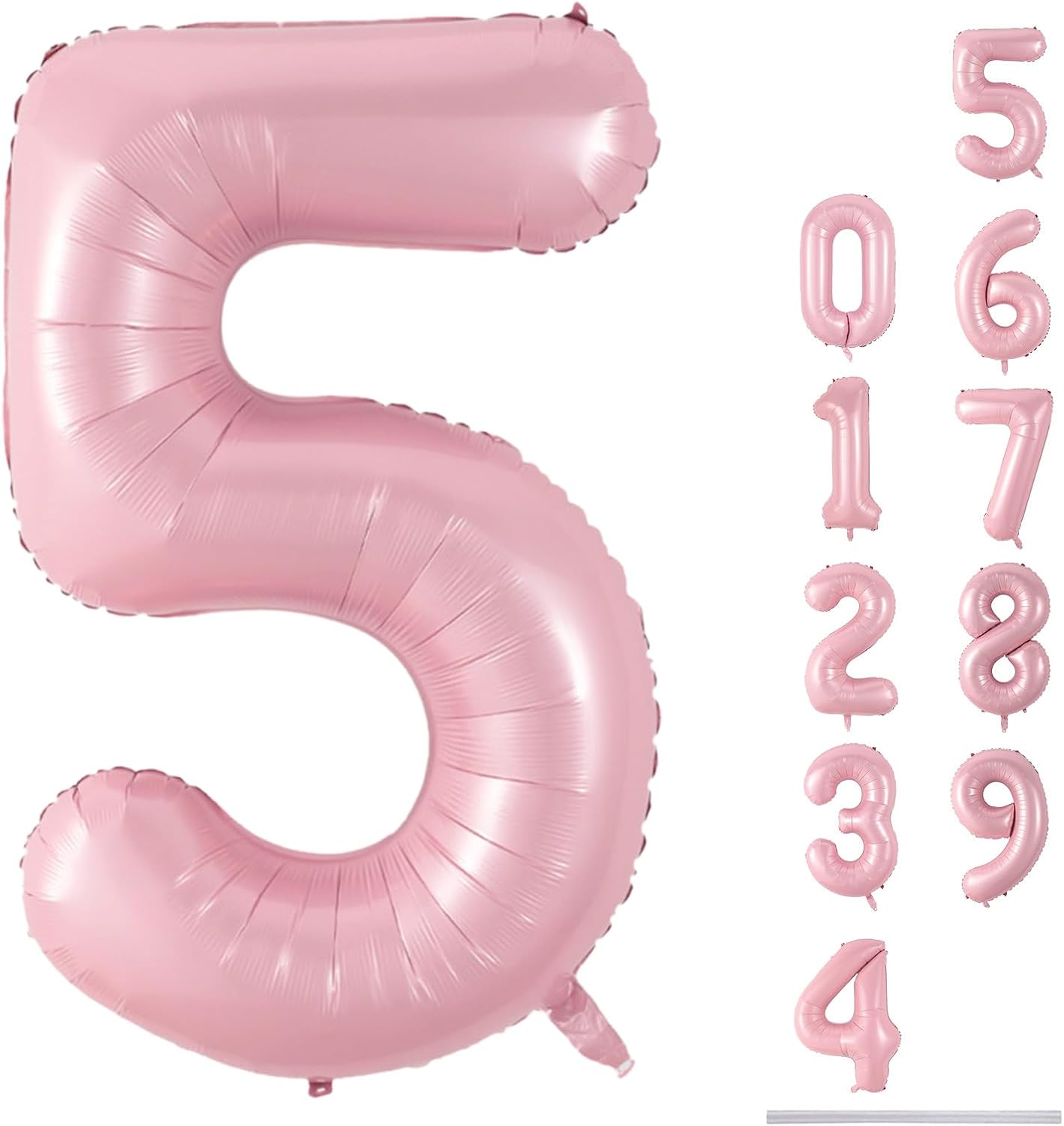 Amazon.com: Light Pink Balloon Number 5, 40 Inch Large Self Inflating ...