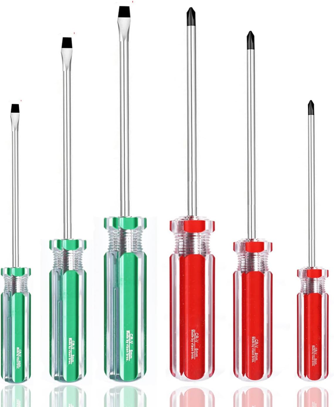 Amazon.com: SKZIRI Phillips and Flat Head Screwdriver Set 6Pcs, 3 ...