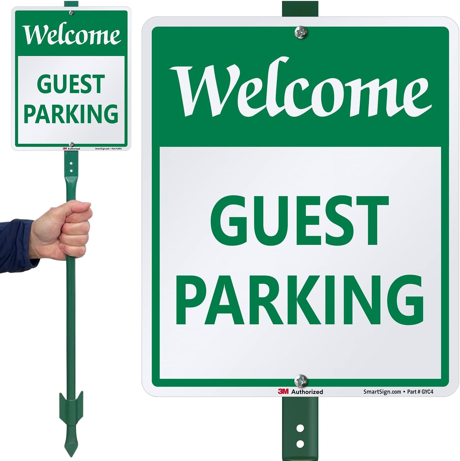 Amazon.com: SmartSign 12 x 10 inch “Welcome - Guest Parking” Yard Sign ...