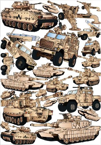 Amazon.com: 24 Military Tank Wall Decals Stickers and Armored Trucks ...