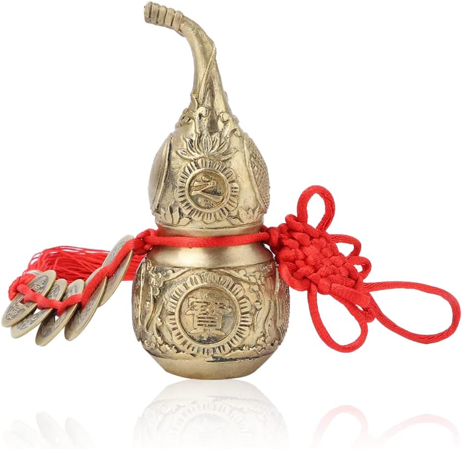 Amazon.com: Watris Veiyi Good Luck Charms Brass Wu Lou Gourd, Feng Shui ...