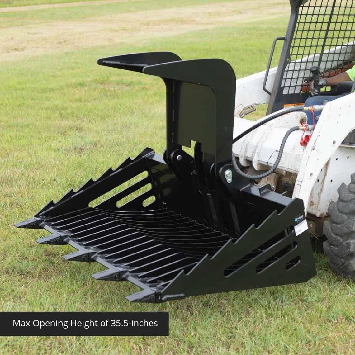 Universal Skid Steer Fine Grade Rock Grapple Skeleton Rake with Teeth ...
