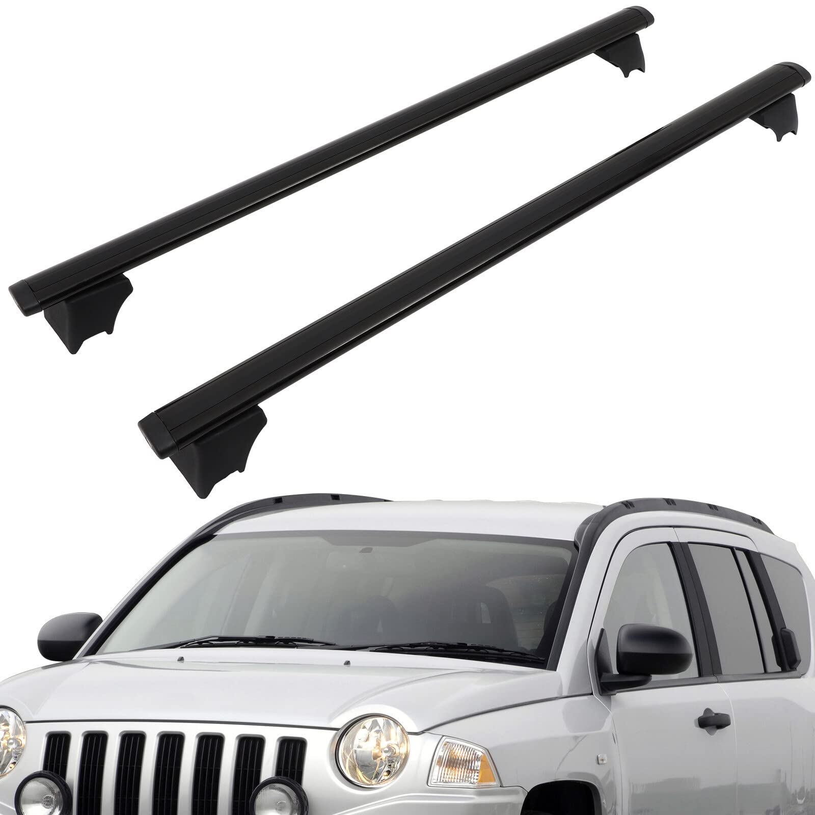 Amazon.com: ECCPP Black Roof Rack Cross Bar Luggage Cargo Carrier Rails ...
