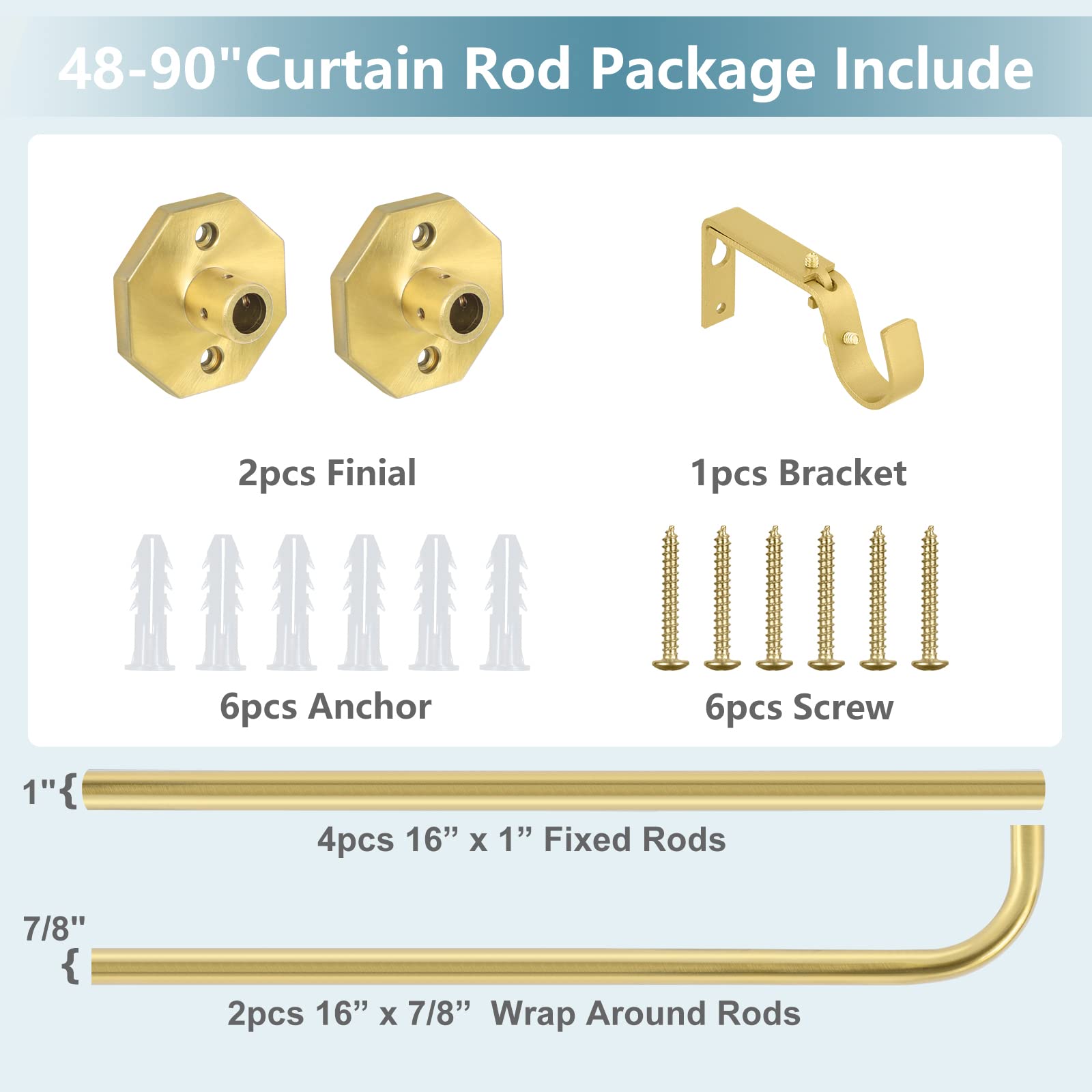 Snapklik.com : VOIIY Wrap Around Telescoping Curtain Rod,Black Curtain ...