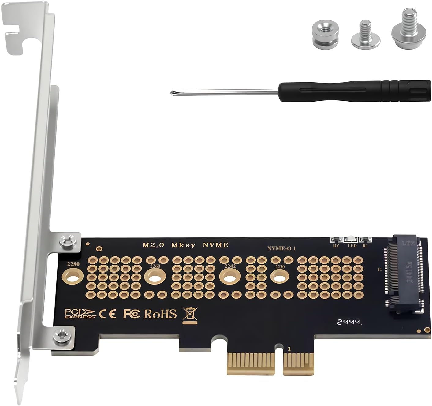 Nvme PCIe 4.0 Adapter, M.2 Nvme SSD to PCIe X1/X4/X8/X16 Card with Heat ...