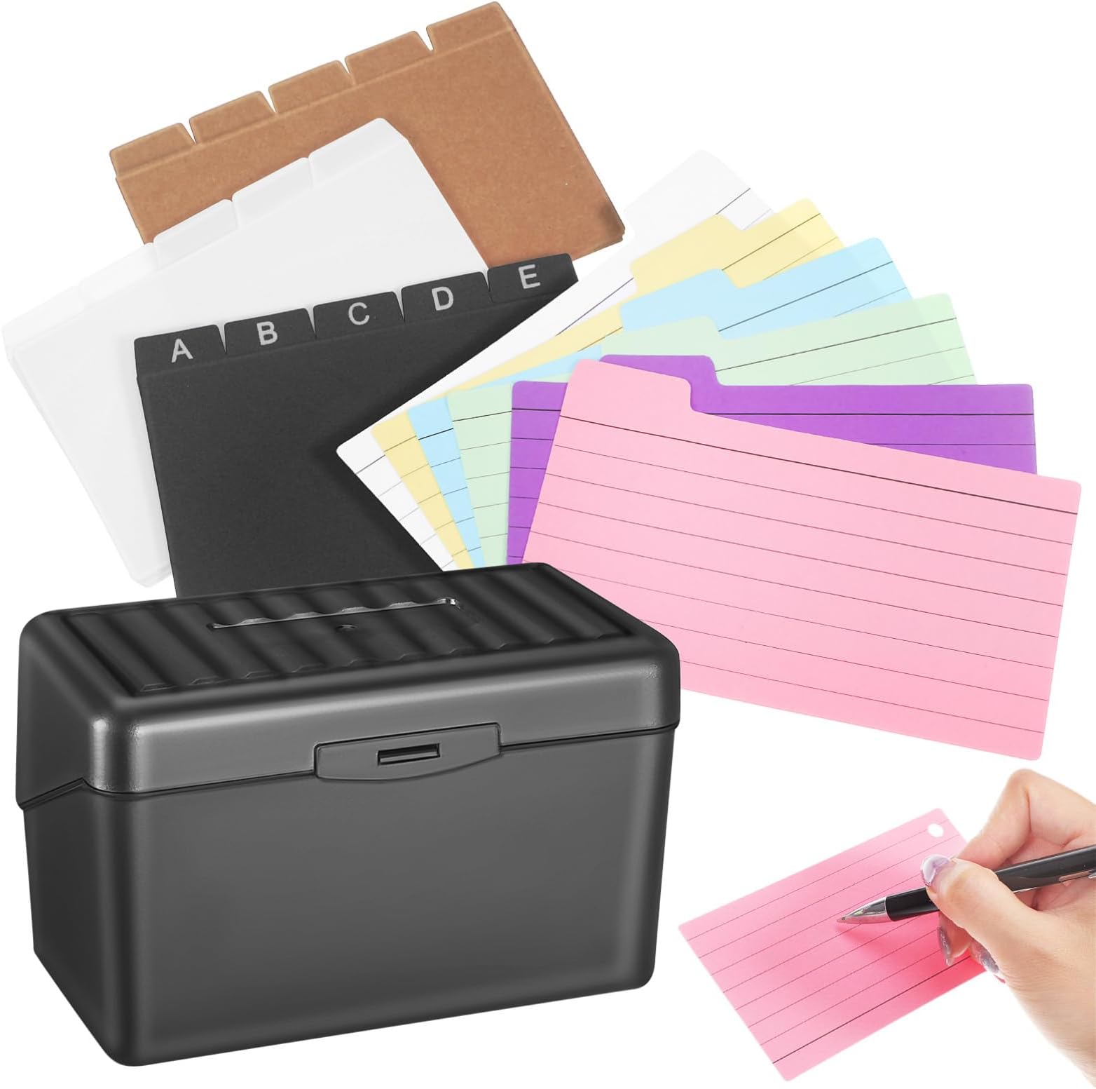 Koogel 3x5 Flashcards Revision Index Card Storage Box, Organiser Case ...