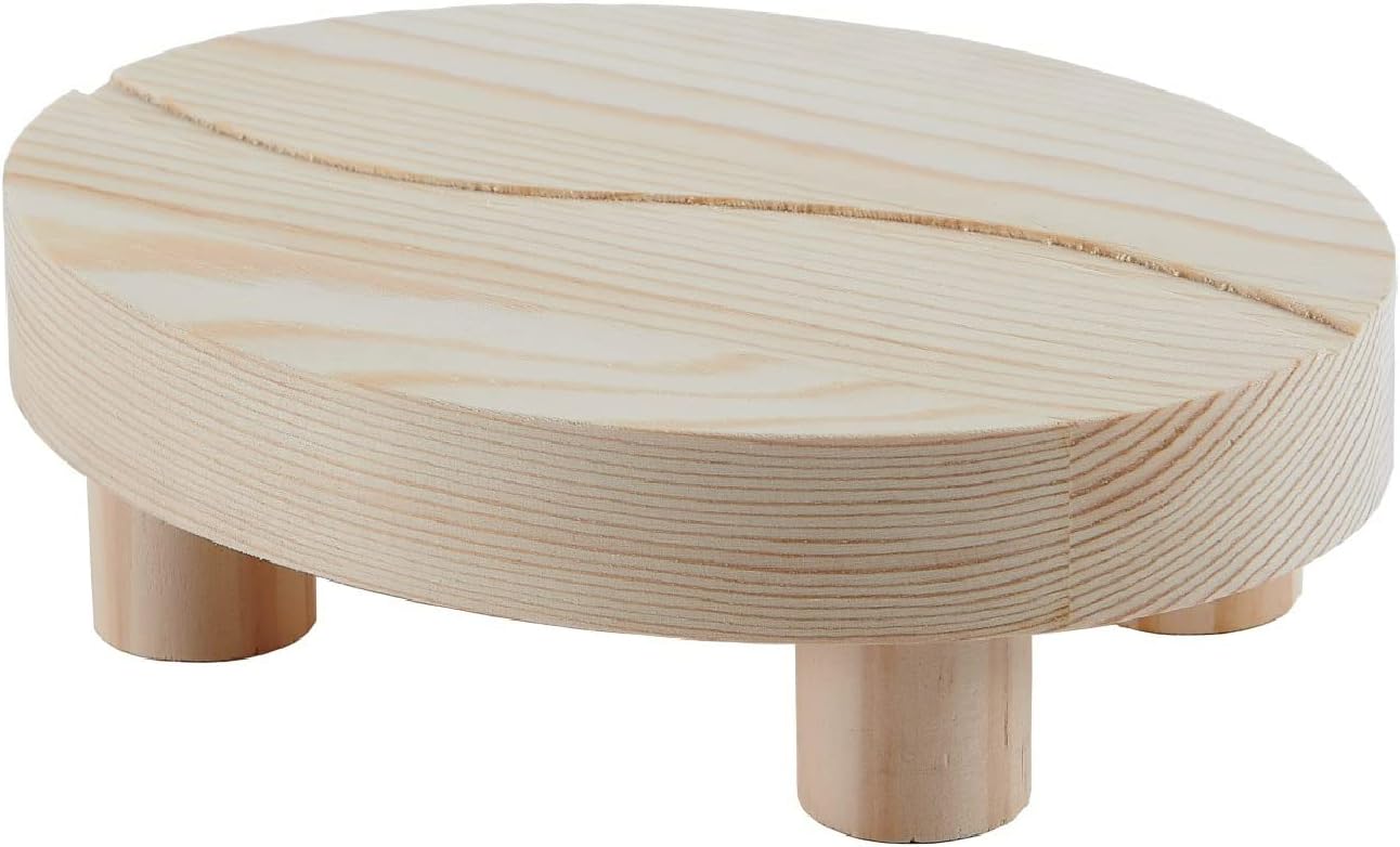 Amazon.com: Wood Pedestal Stand-Wood Risers for Decor-Wood Tray for ...