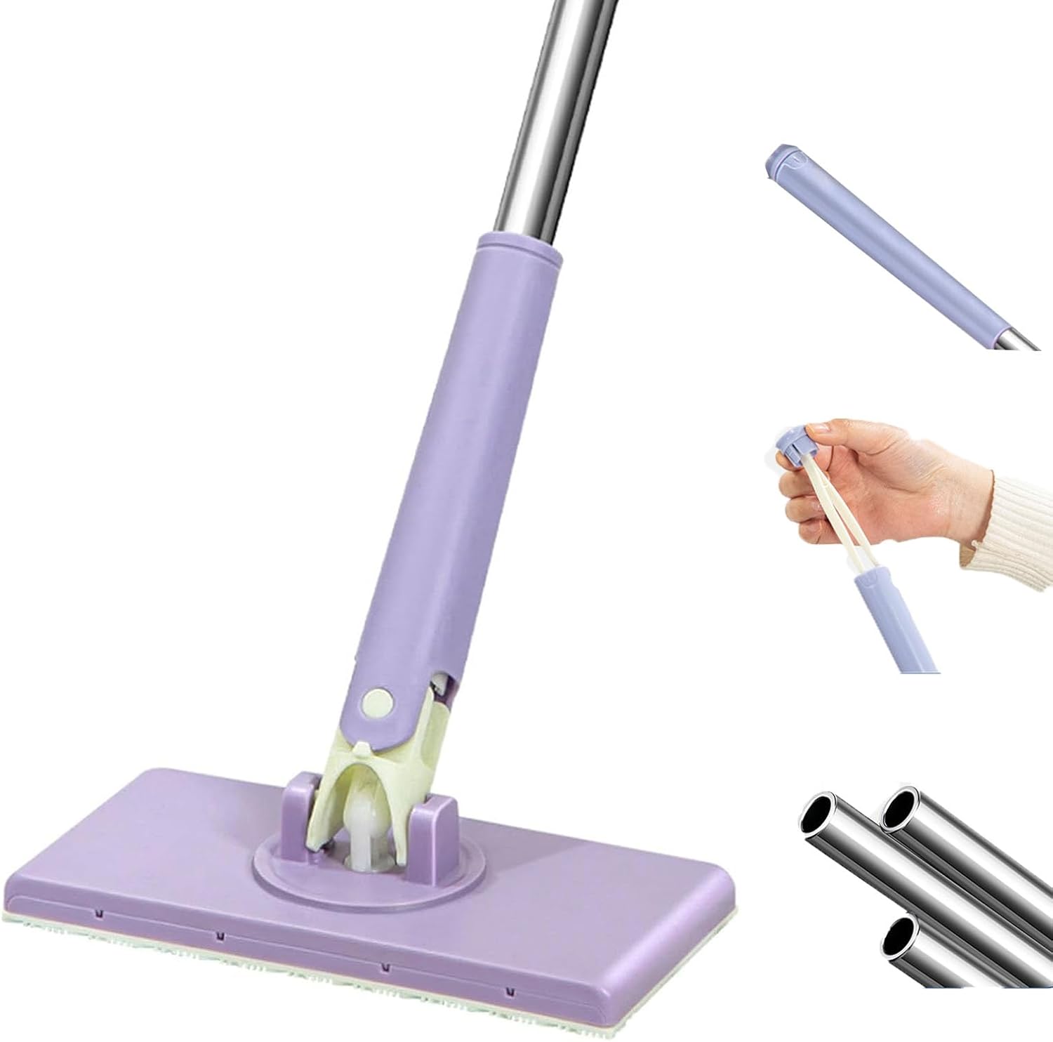 Amazon.com: Gossiribbn Automatic Cloth Changing Mini Mop, Hands-Free ...