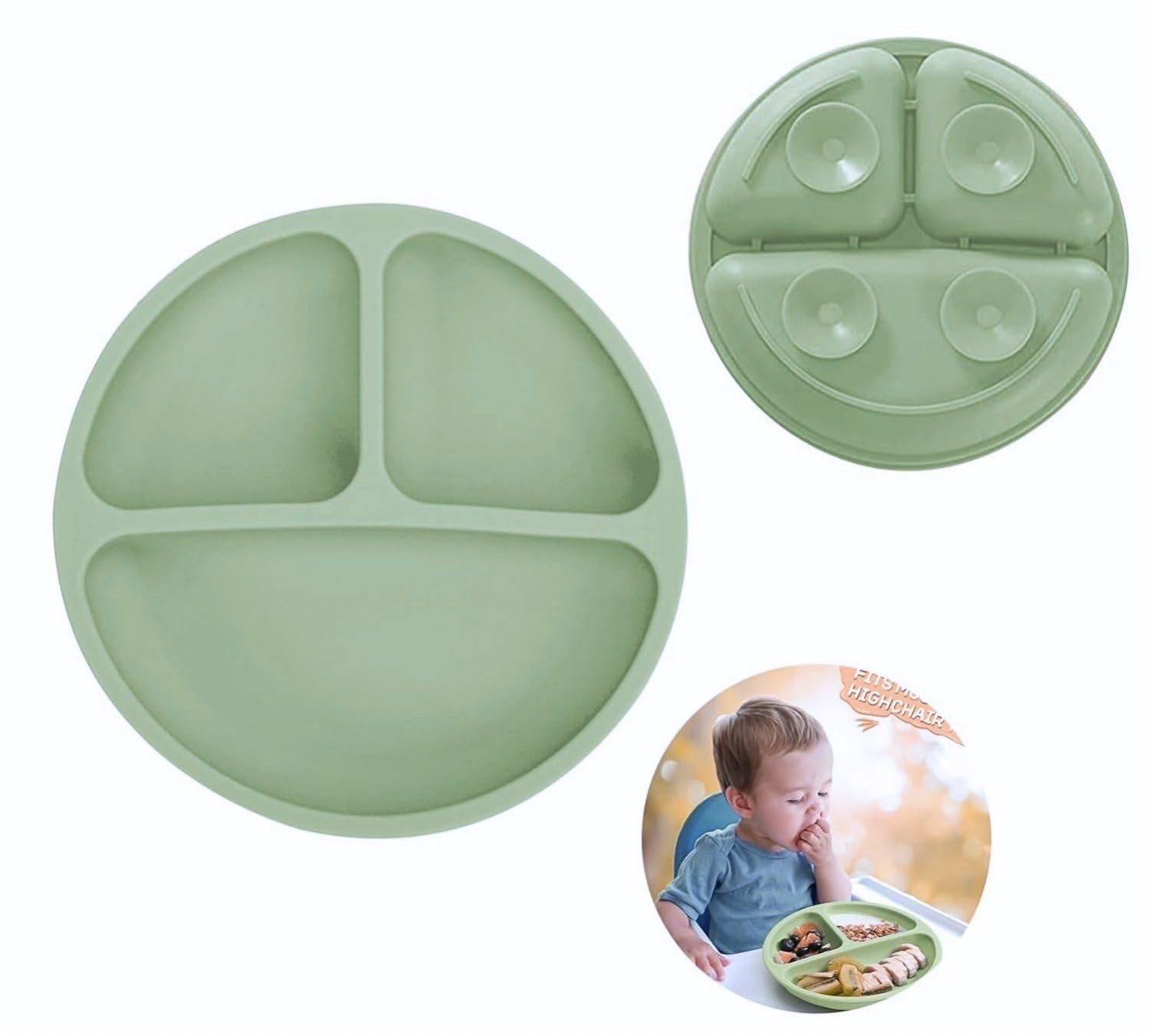 Nicety Silicone Suction Divided Plates for Babies, Kids, Toddlers ...