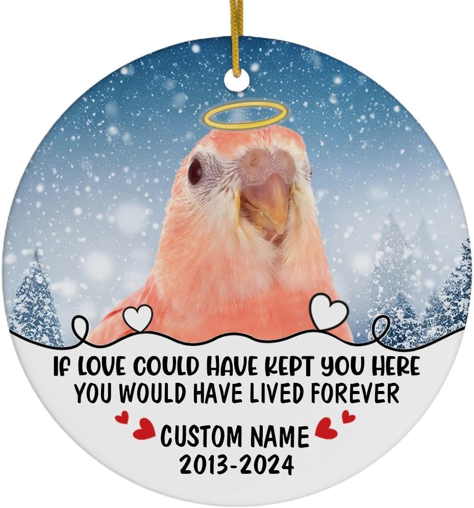 Amazon.com: Personalized Pink Bourke's Parakeet Memorial Christmas ...