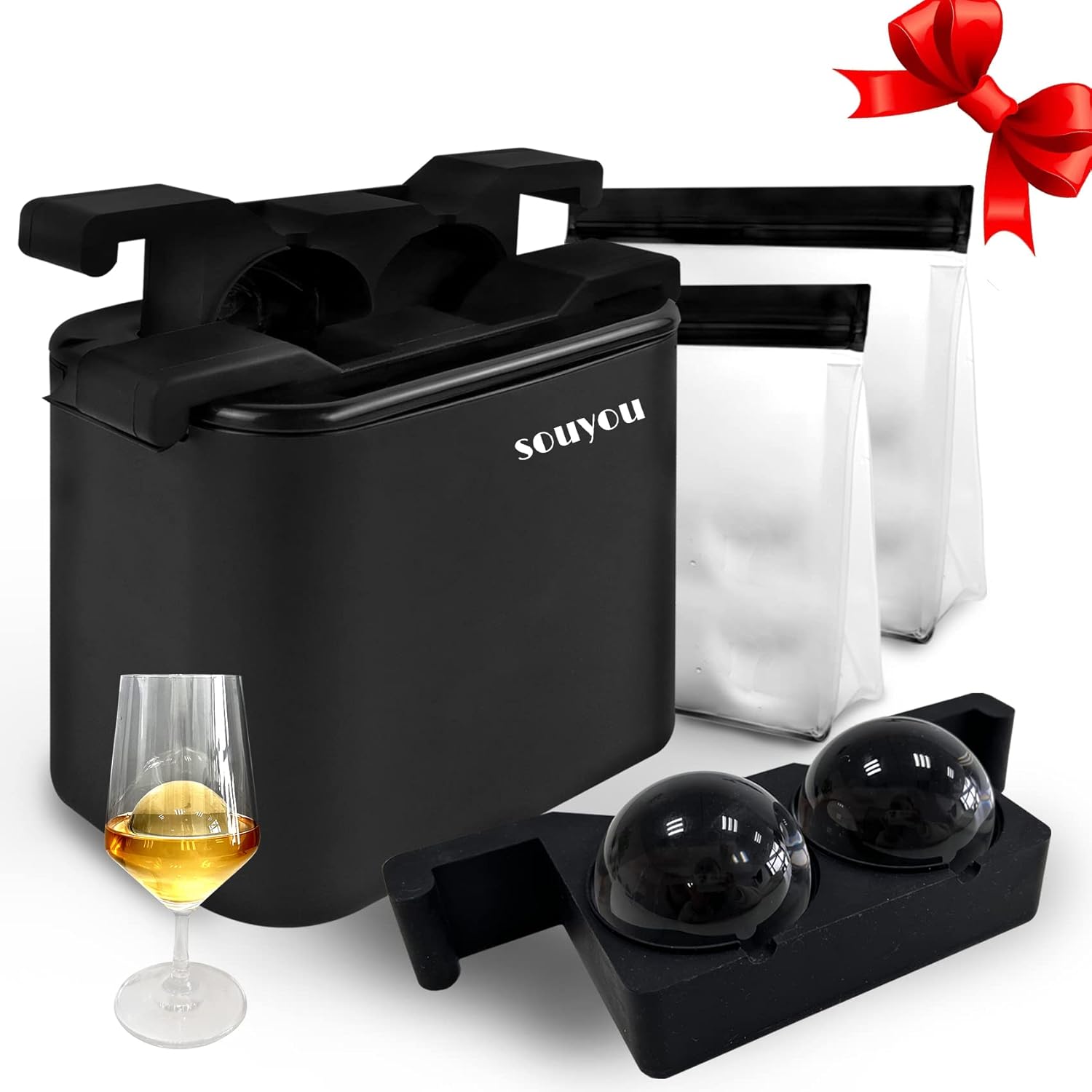 Amazon.com: Souyou Clear Ice Ball Maker, Makes 2 Large Crystal Clear ...