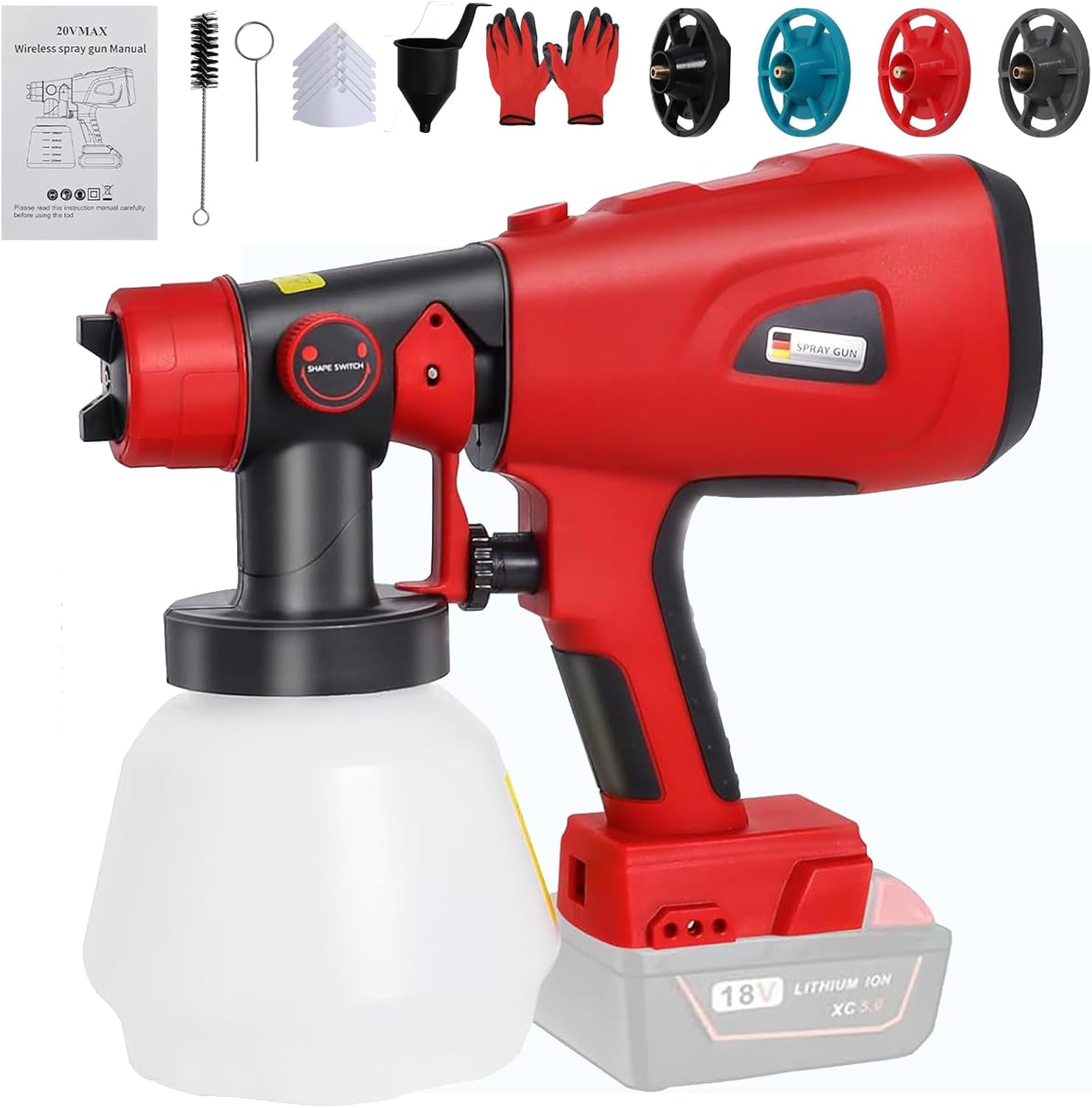 Cordless Paint Sprayer for Milwaukee M18 18V Lithium Battery, HVLP ...