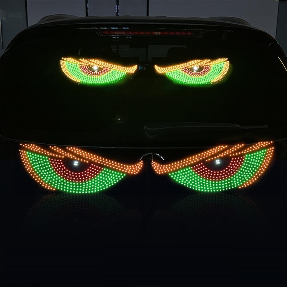 2PCS Devil Eyes Light for Cars, USB Ultra-Thin Flexible LED Display ...