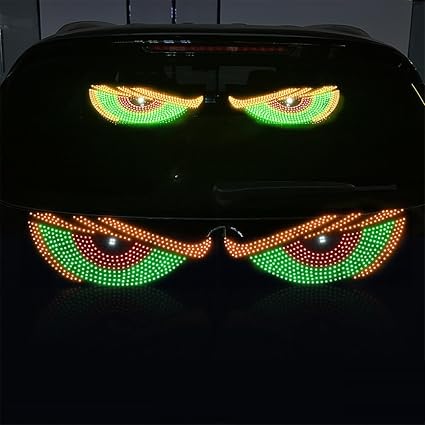2PCS Devil Eyes Light for Cars, USB Ultra-Thin Flexible LED Display ...