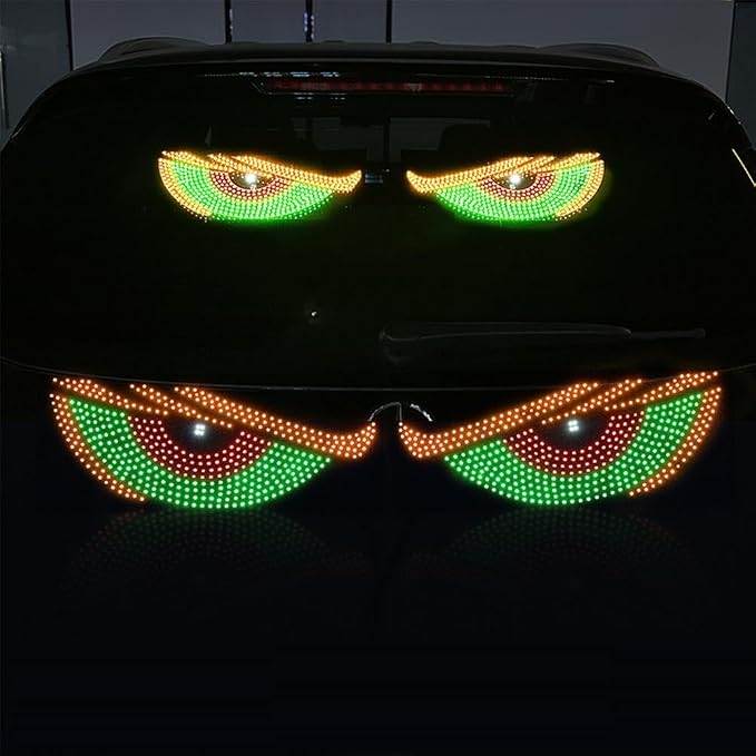 2PCS Devil Eyes Light for Cars, USB Ultra-Thin Flexible LED Display ...
