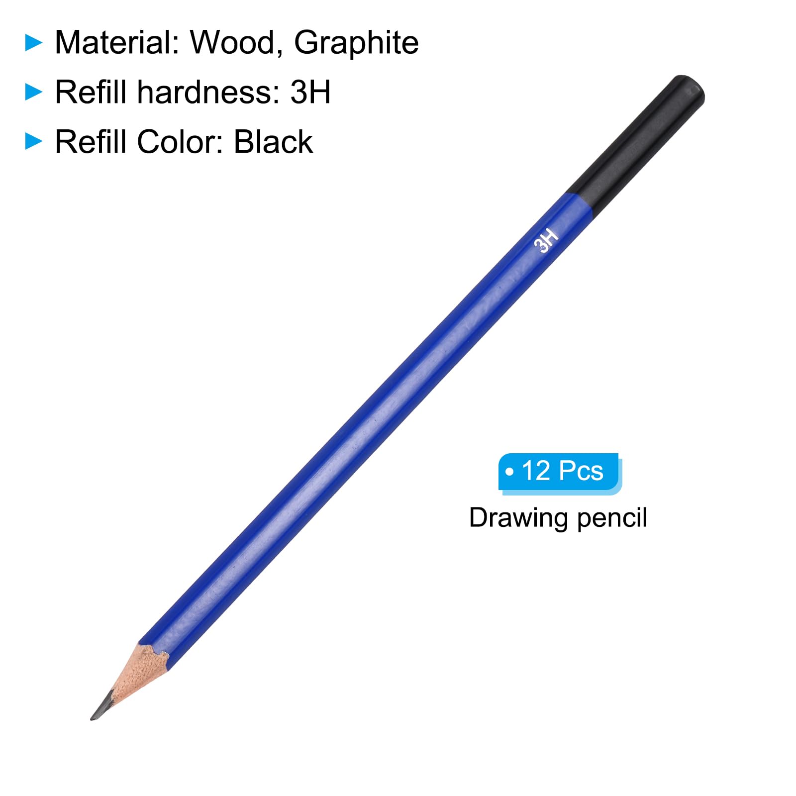 PATIKIL 3H Drawing Pencils for Sketching, 12PCS Sketch Pencils for ...