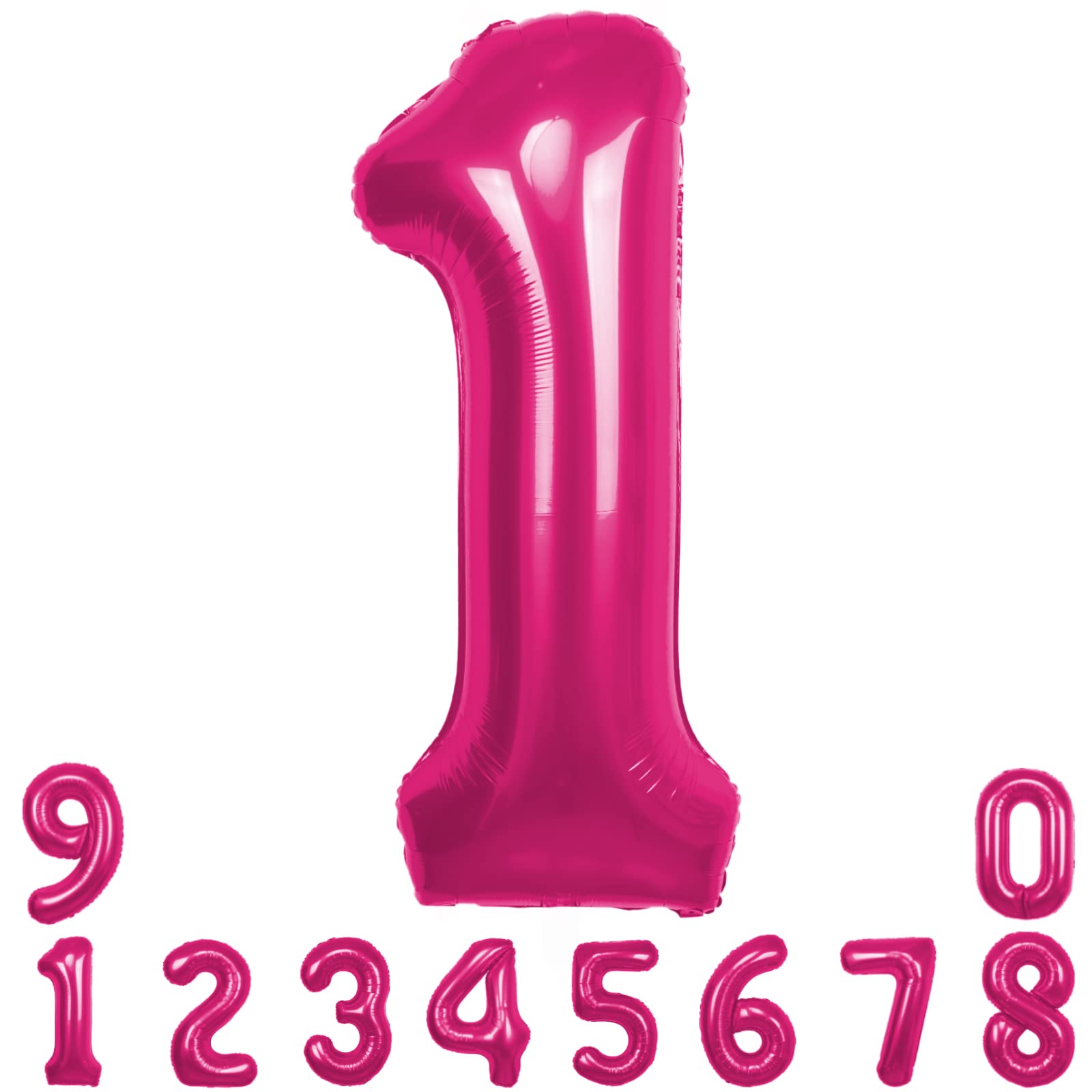 Amazon.com: 40 Inch Big Hot Pink 1 Balloon Number 1 Large Foil Helium ...