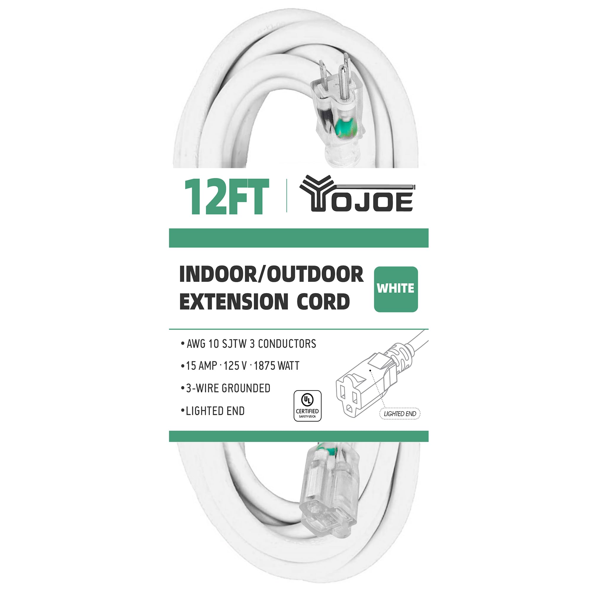 Amazon.com: YOJOE 12 Foot 10/3 Lighted Outdoor Extension Cord - 10 ...