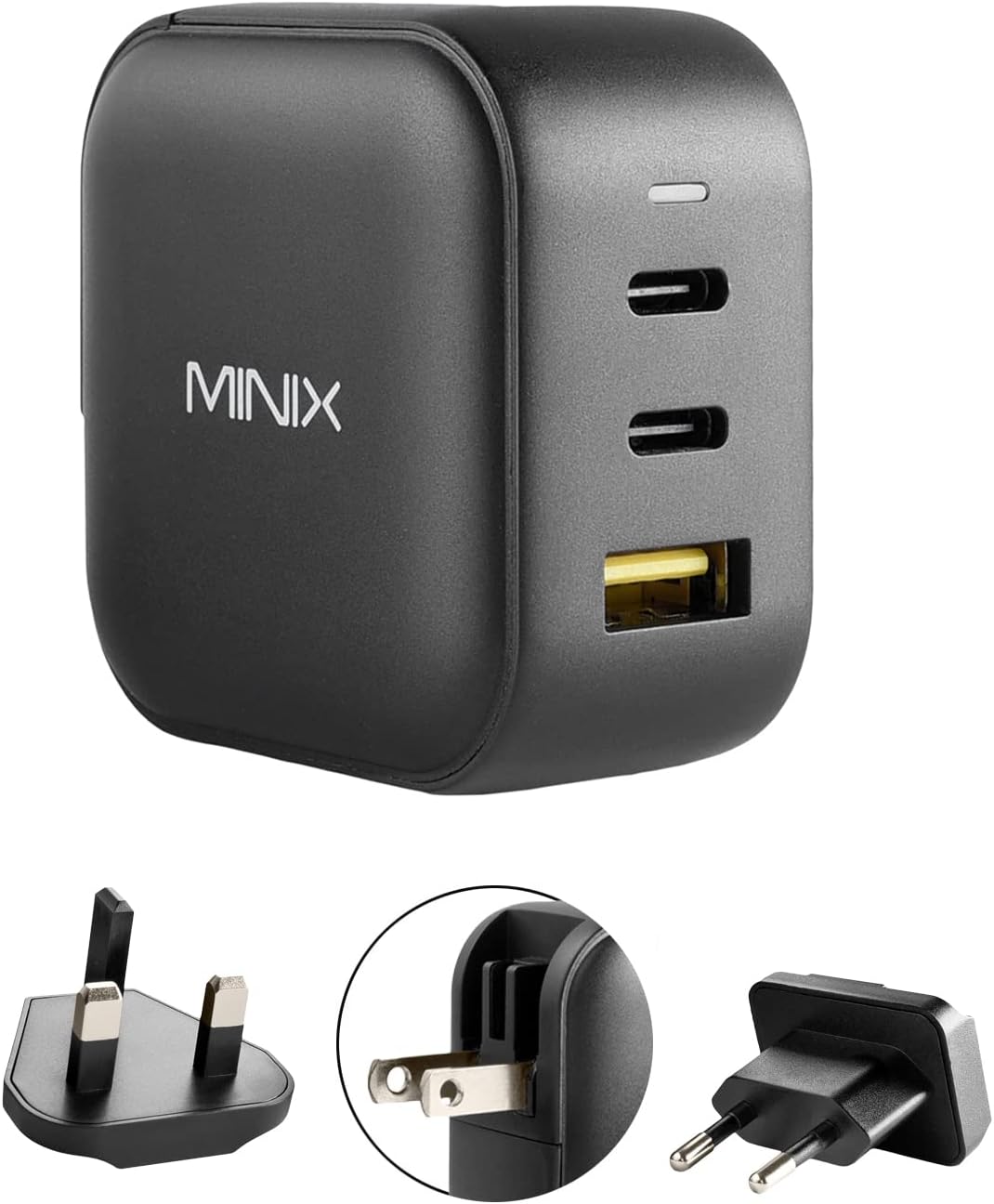 Amazon.com: MINIX NEO P3 100W Turbo 4-Ports GaN Wall Charger, 3 x USB-C ...