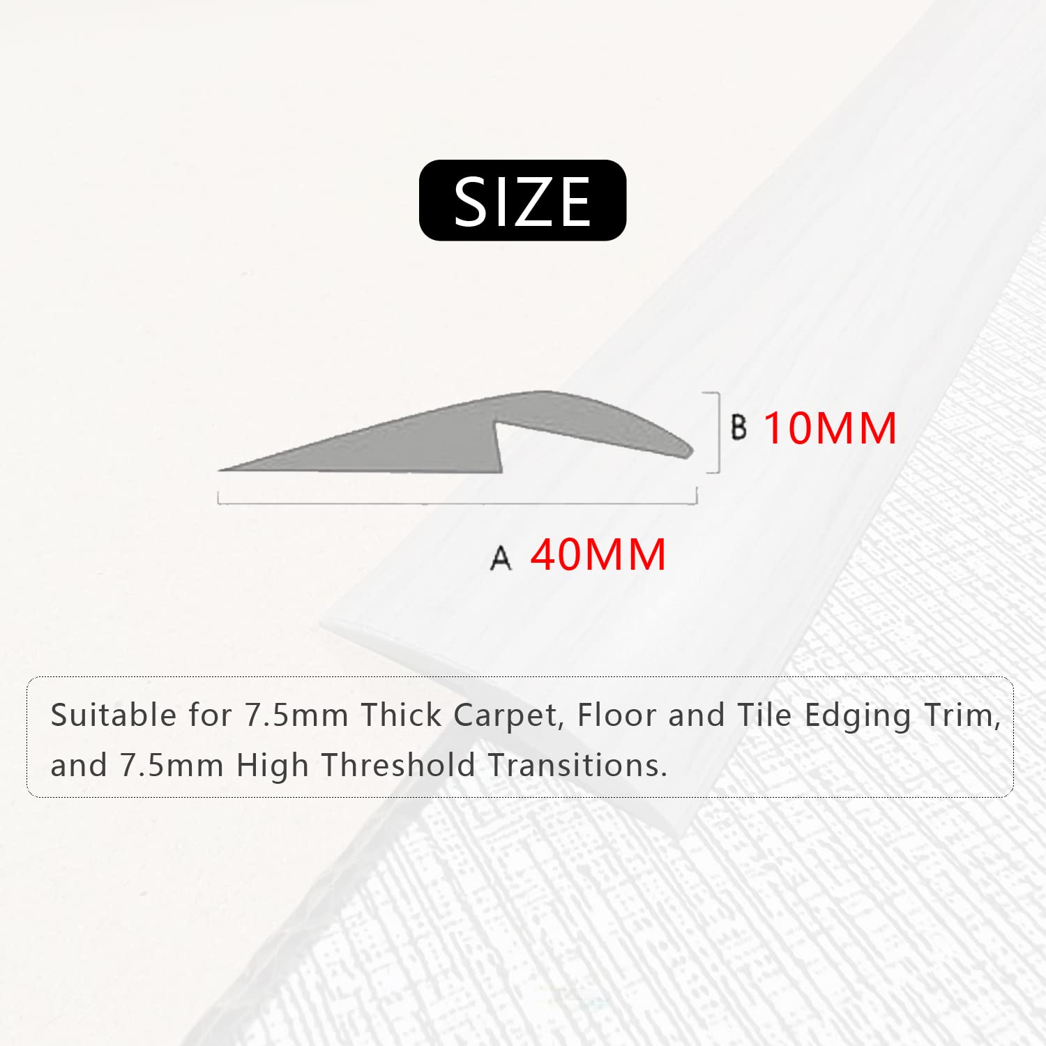 Snapklik.com : 9.84ft Vinyl Self Adhesive Overlap Threshold Reducer ...
