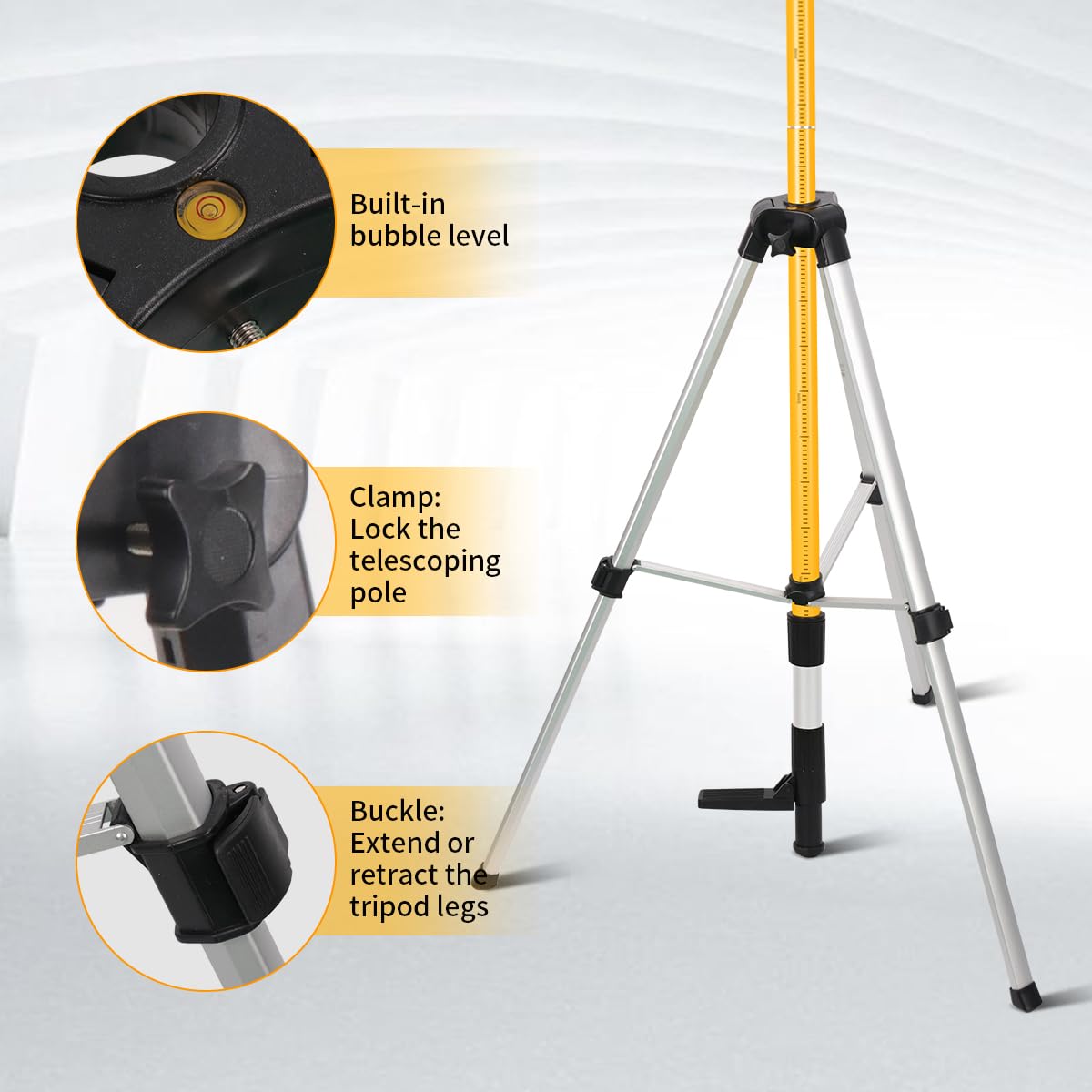 Snapklik.com : 13.8 Ft/4.2M Professional Lasers Level Pole