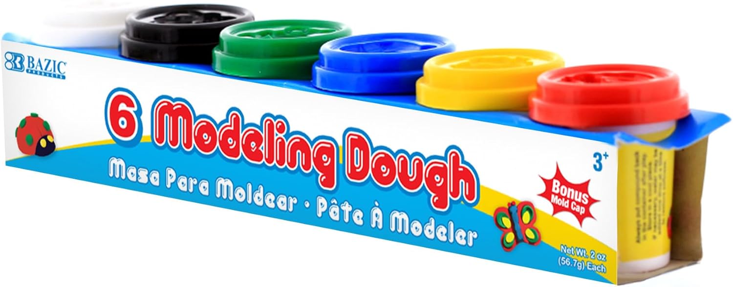Amazon.com: BAZIC Modeling Clay 6 Color, 2 Oz. Assorted Colors Light ...