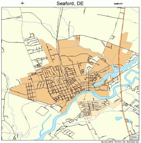 Amazon.com: Large Street & Road Map of Seaford, Delaware DE - Printed ...