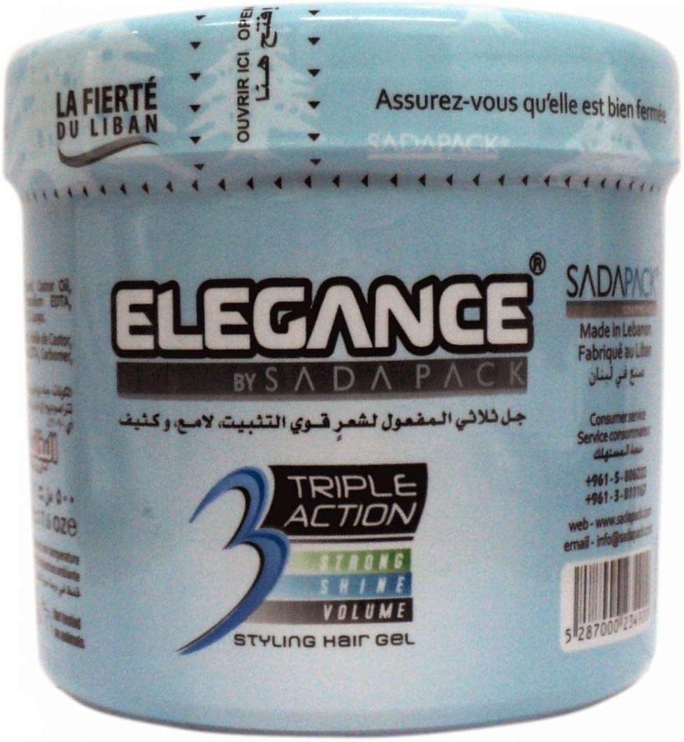 Elegance Triple Action Styling Hair Gel 500Ml - Blue [ELE-202]: Buy ...