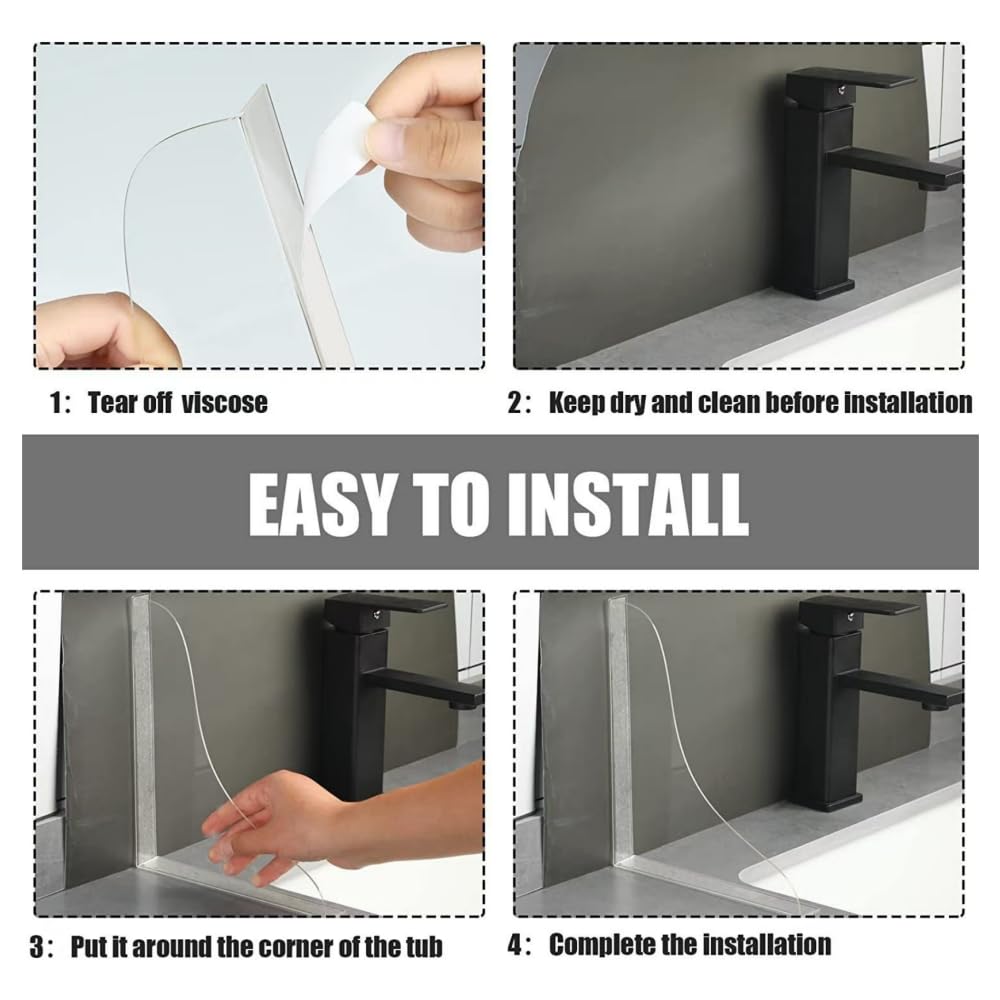 Snapklik.com : 2 Pcs Bathroom Shower Splash Guard For Tub, Bathtub ...