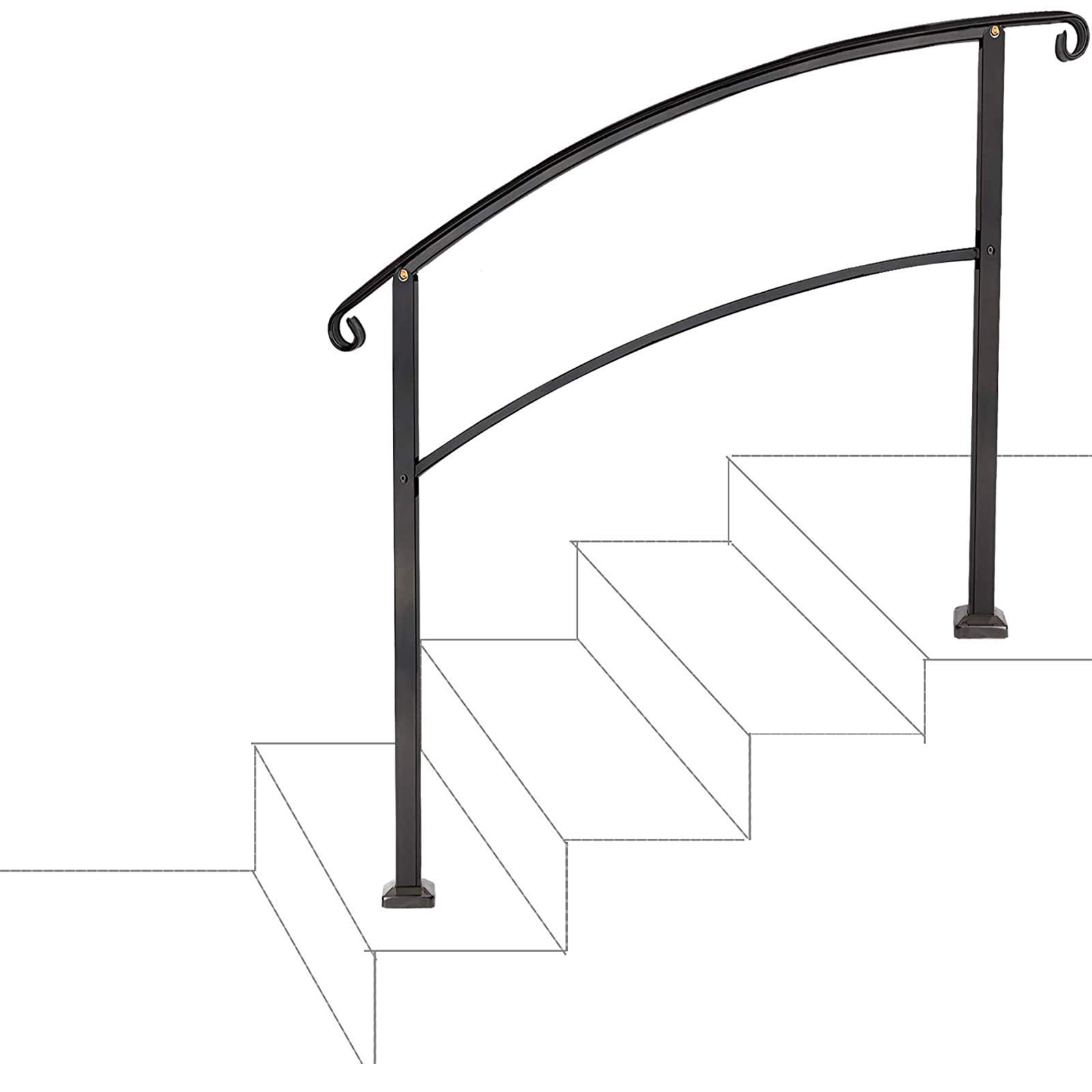 Buy ATHOR Black Handrail 4 Step Handrail Fits 1 To 4 Steps Mattle buy-athor-black-handrail-4-step-handrail-fits-1-to-4-steps-mattle
