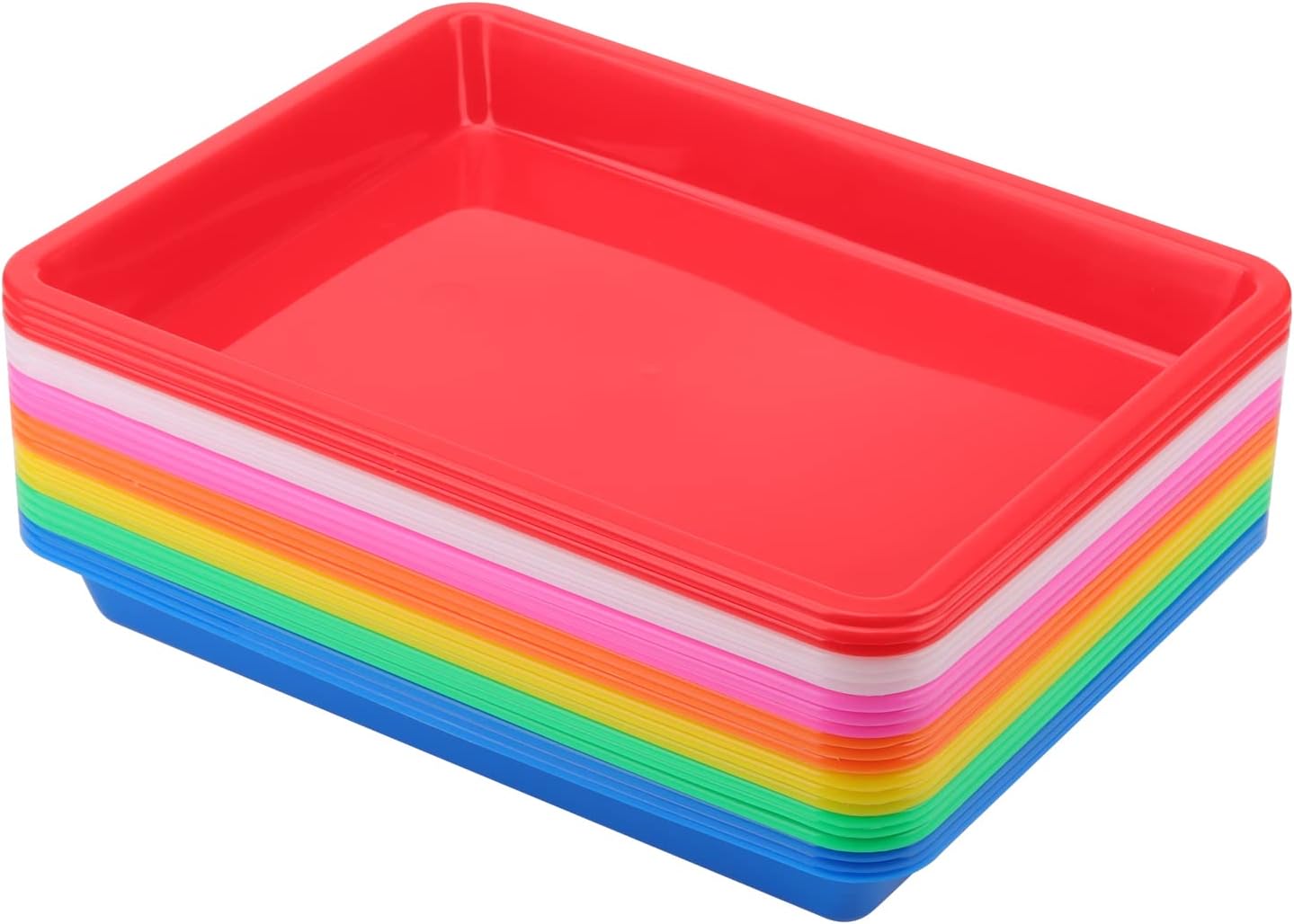 Amazon.com: LEXININ 21 Pack 7 Colors Plastic Art Trays, 10.8 x 8.3 Inch ...