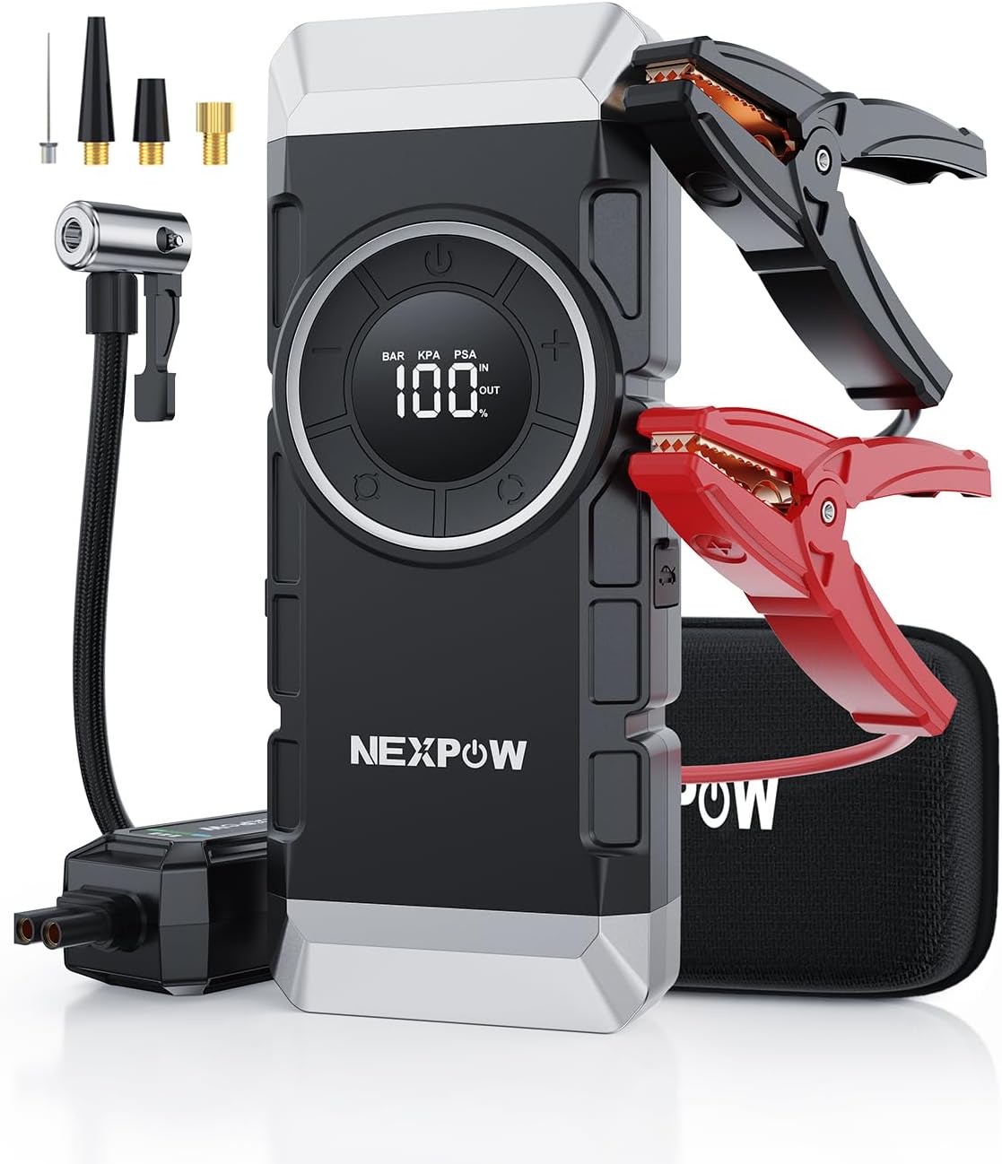 Amazon.com: NEXPOW Car Battery Jump Starter with Air Compressor 3000A ...