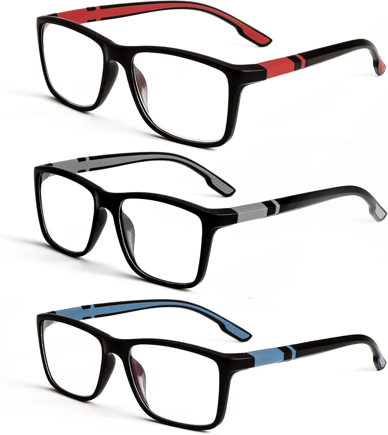 CHOUGILL Reading Glasses 3 Pairs Quality Readers Spring Hinge Glasses ...