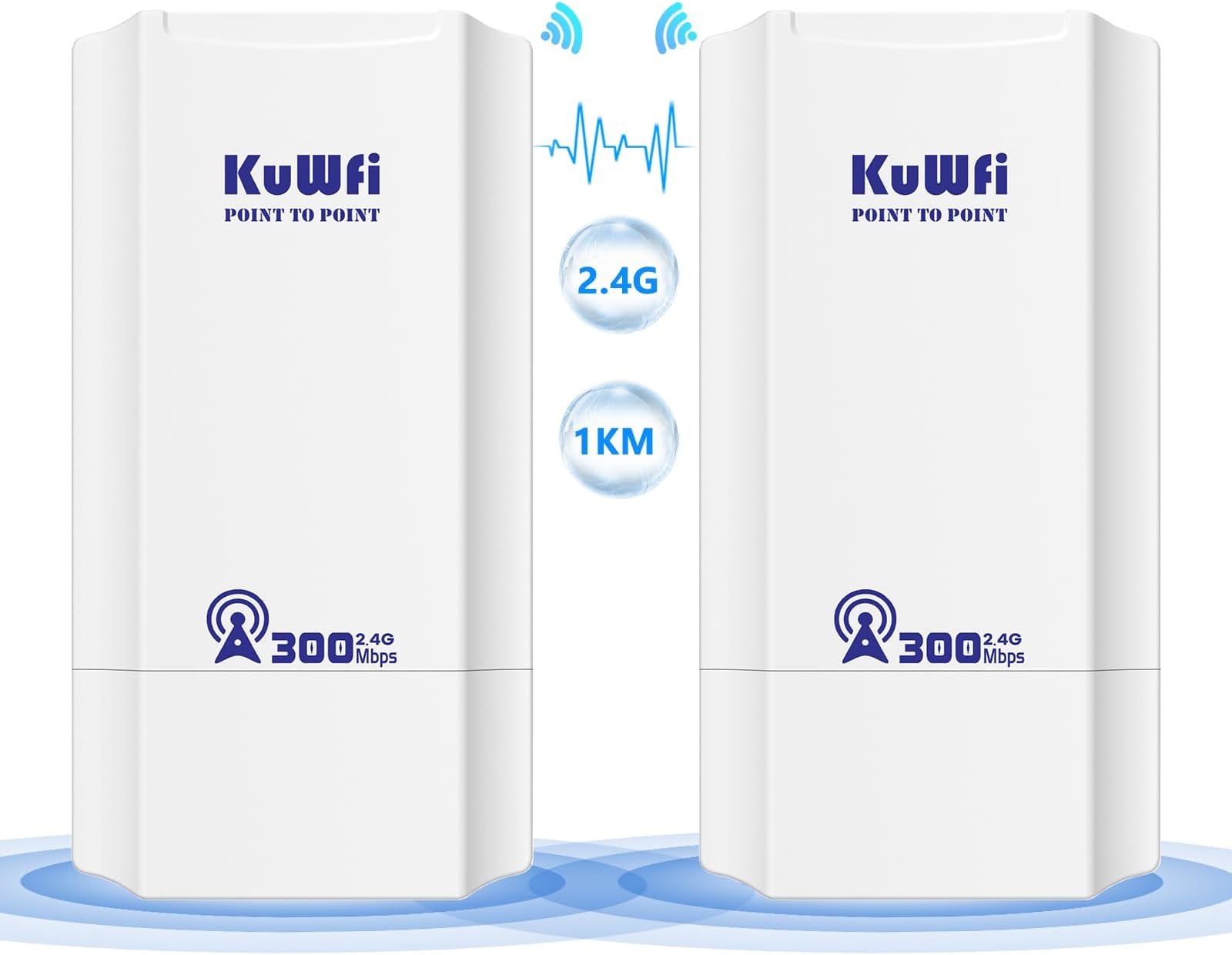 KuWFi 300Mbps Outdoor CPE with LED Display,2.4G Point to Point Wireless ...