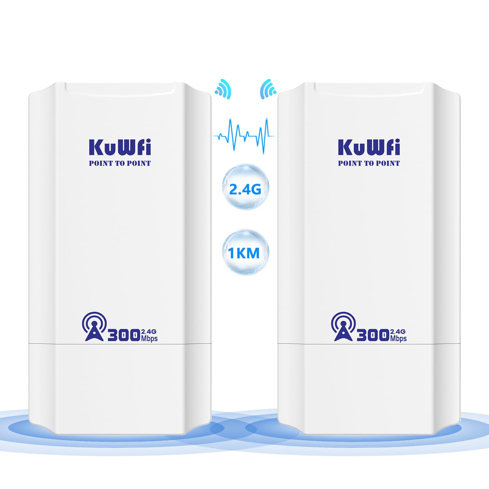 Wireless Bridge Outdoor 300 Mbps,KuWFi 2.4G Access Point WiFi Bridge ...