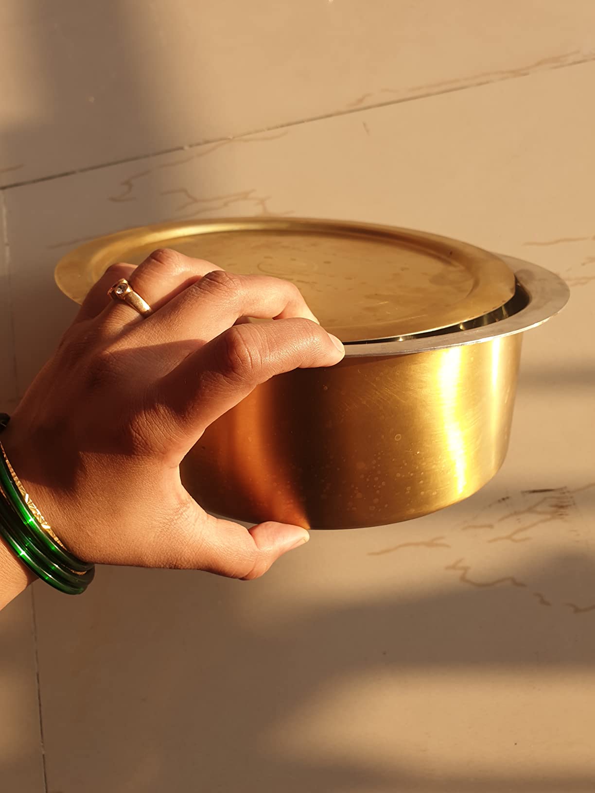 Buy PU Brass Patila Tope Topia Bhaguna Tapeli Round Patila Kitchen ...