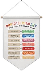 Amazon.com: ArtisaEura Growth Mindset Mental Health Wall Canvas Banners ...