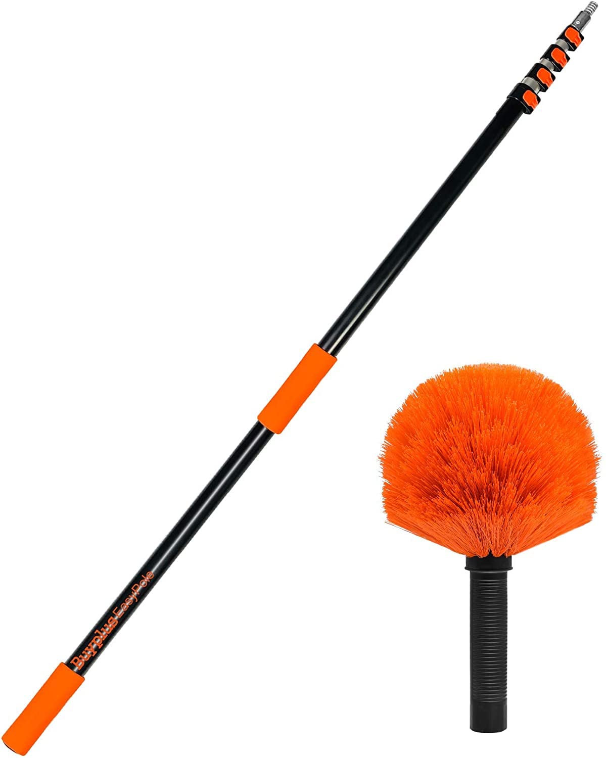 Cobweb Duster with Extension Pole - 5-20 Foot Long Spiderweb Cleaning ...