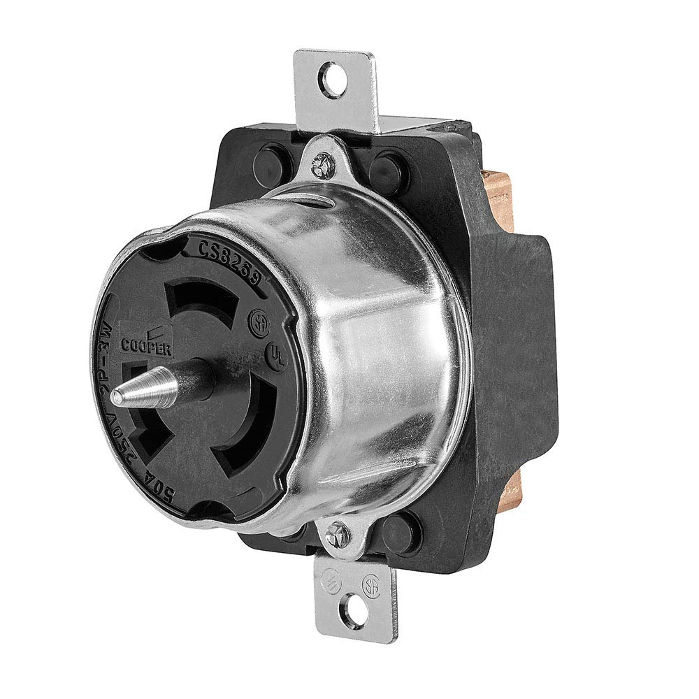 Cooper Wiring Devices CS8269 Recp Single 50A 250V 2P3W H/L BK - Amazon.com